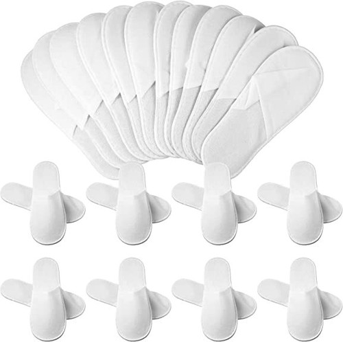 Spa Hotel Guest Slippers White Disposable Terry Close Toe Unisex ...