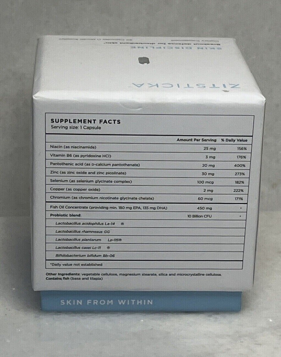 Zitsticka Skin Discipline Breakout Defense Acne Supplement ZitSticka