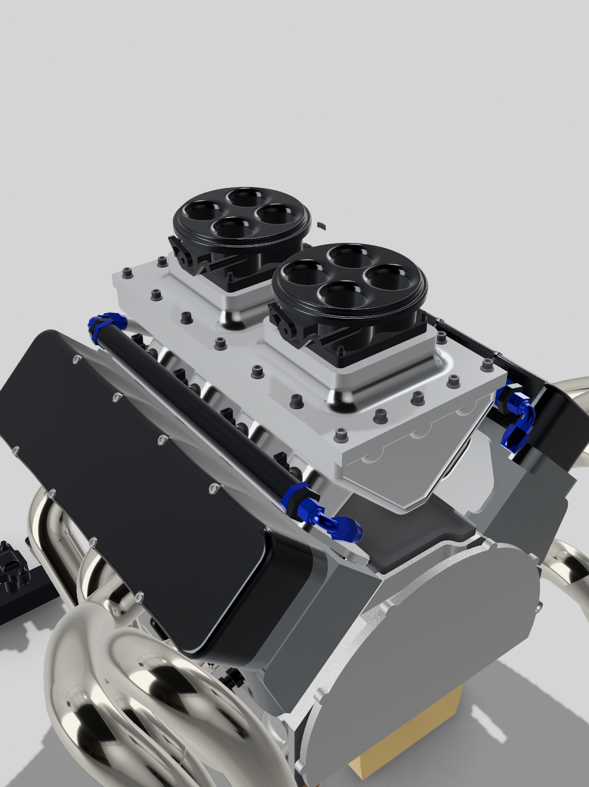 SBC Small Block Chevy Engine with 3 Intake Options - 1/24 - 3D Printed ...