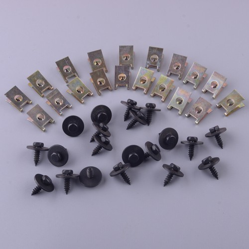 40pcs Body Panel Fender Fastener Kit Hex Bolt + U-Nut Clip Screw Fit ...