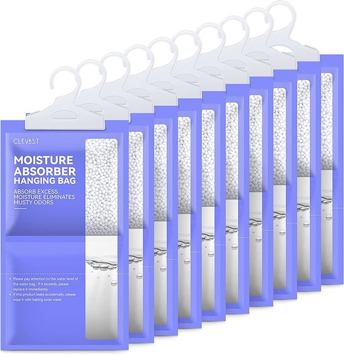 10 Pack Moisture Absorber Hanging Bags, Fragrance Free Humidity Packs ...