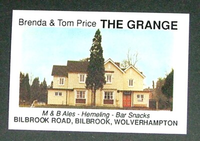 Matchbox label Pub Inn The Grange Bilbrook Wolverhampton MA708 | eBay UK
