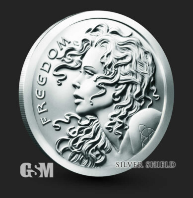 2021 Freedom Girl Silver Shield Silver Round Coin 1 oz .999 Fine Silver ...