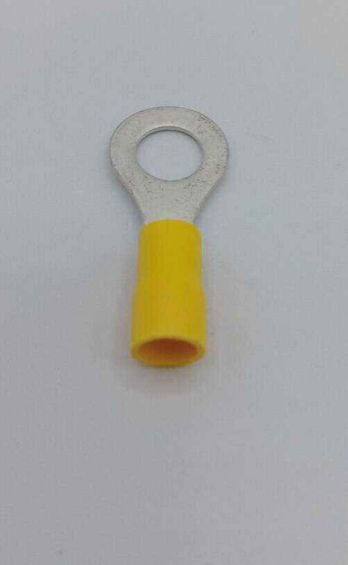 (25Pc) Yellow Ring 12-10Ga VINYL 5/16" electrical wire ring terminal ...