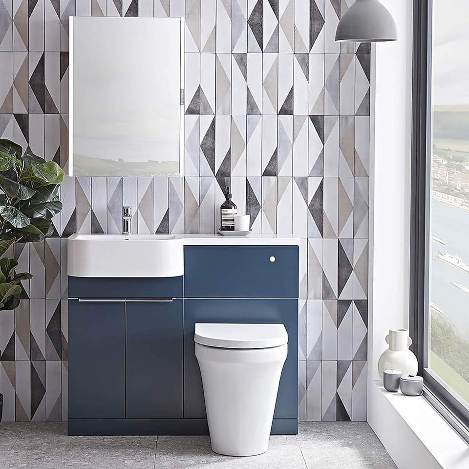 Tavistock Match 1200mm Isocast Basin White Left Hand Integrated Worktop ...