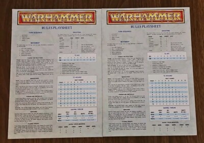 Warhammer Fantasy Rules Playsheet 4th Ed. , Games Workshop | eBay
