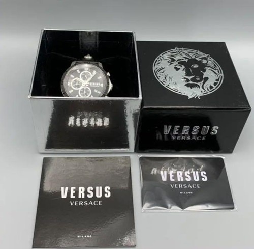 Watch Versus Versace Silver Black Men Chronograph Quartz | eBay