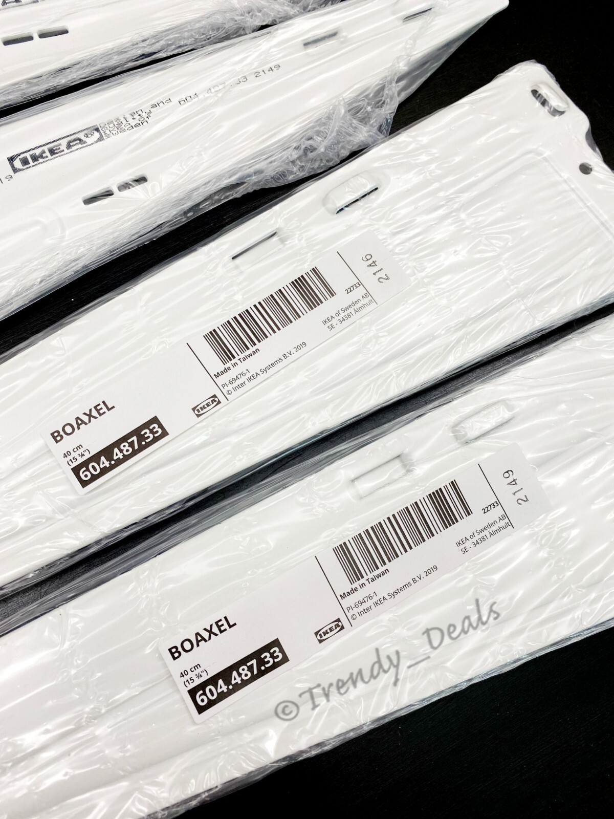 SET of 10 - Ikea BOAXEL Bracket for Shelf, Steel, White 15 ¾" 604.487. ...