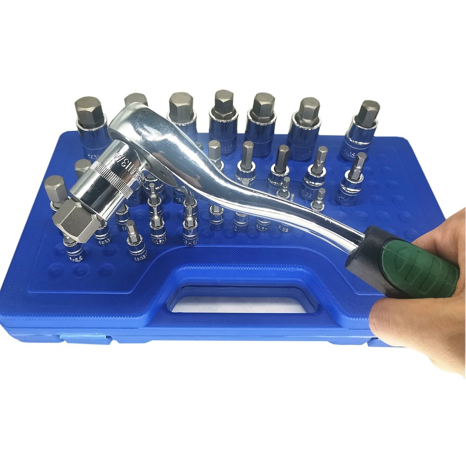 Master Hex Bit Socket Set Allen Wrench Bit Kit Hex Key Ratchet Socket ...