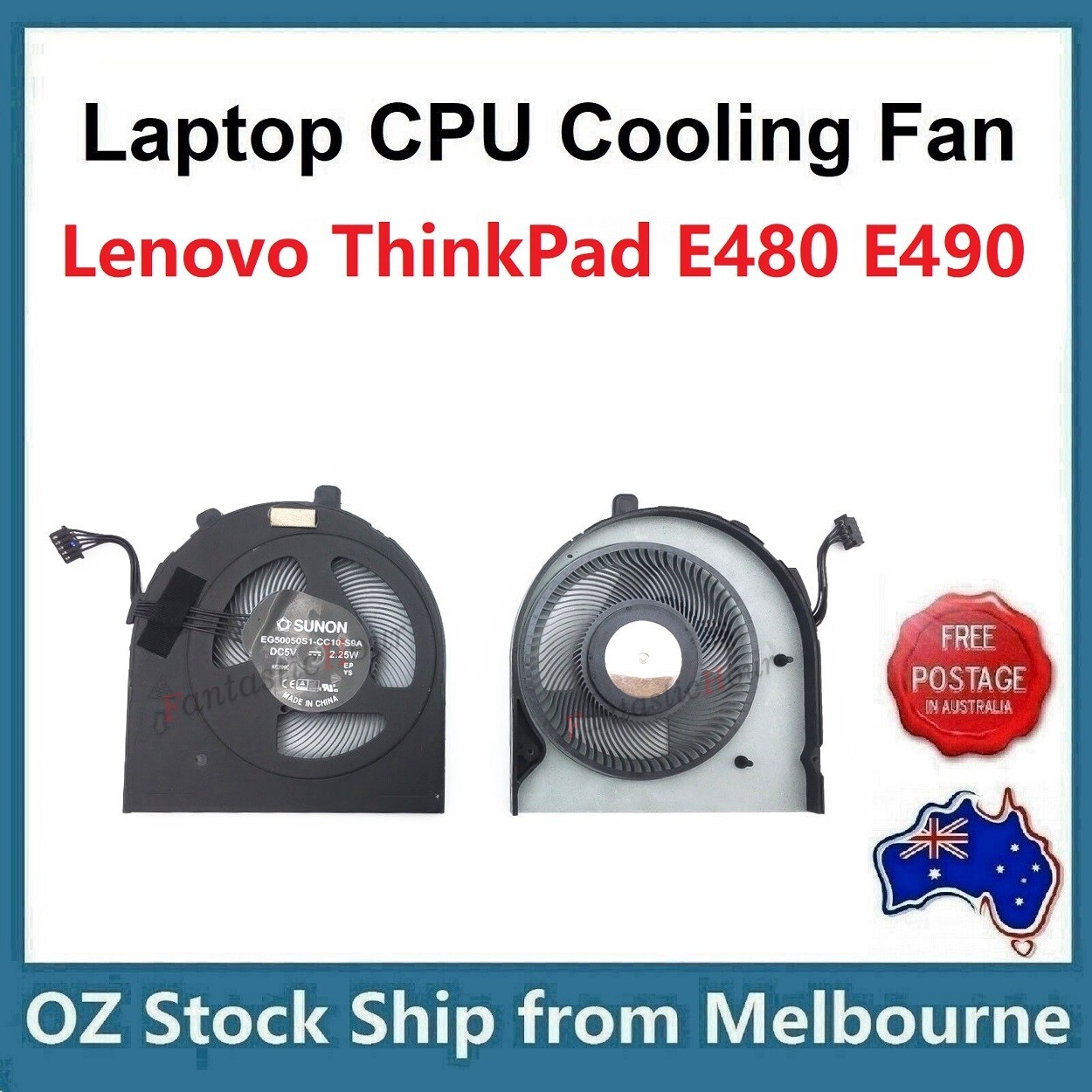 Genuine CPU Cooling Fan for Lenovo ThinkPad E480 E485 E490 E495 R480 ...