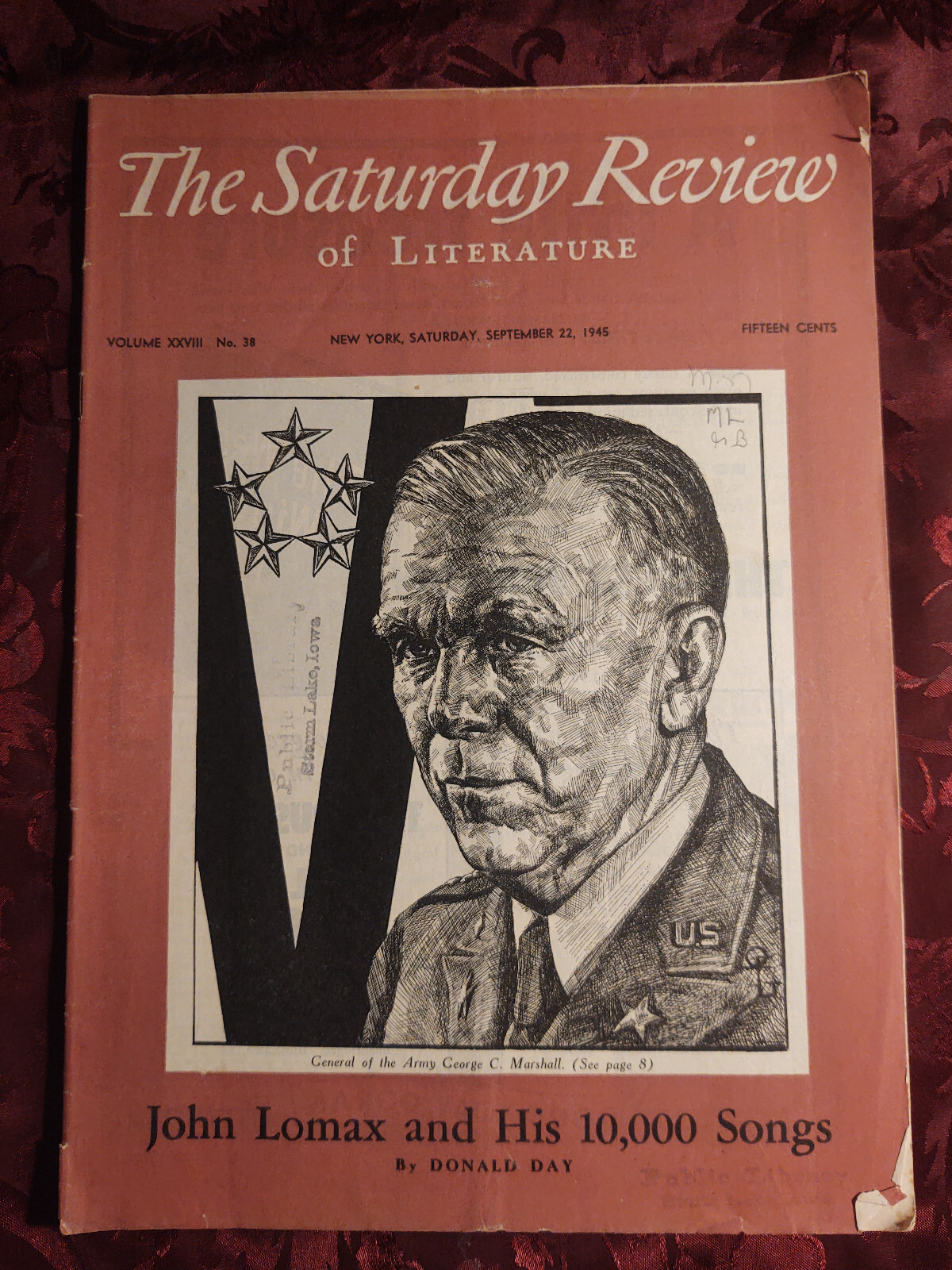 Saturday Review September 22 1945 GEORGE MARSHALL DONALD DAY | eBay