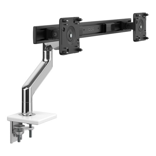 Humanscale M8.1 Monitor Arm with Crossbar Polished Aluminum with White ...