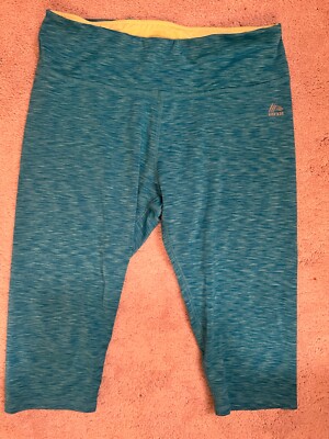 REEBOK XL Bering Sea(Blue) Capri Legging Women Athleisure Stretch Pants ...