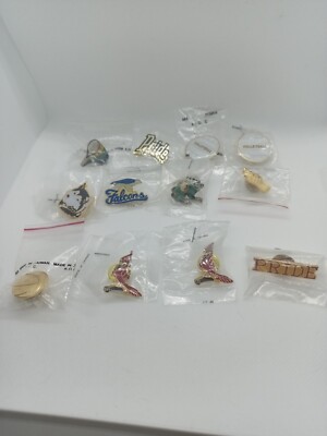 Lot of 12 Vintage Lapel Hat Pins Animal Sports Mascots NOS | eBay