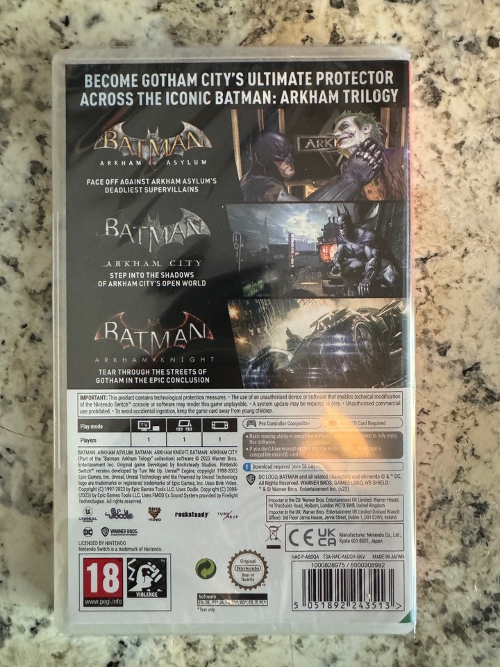 Batman Arkham Trilogy Collection Nintendo Switch Brand New Factory ...