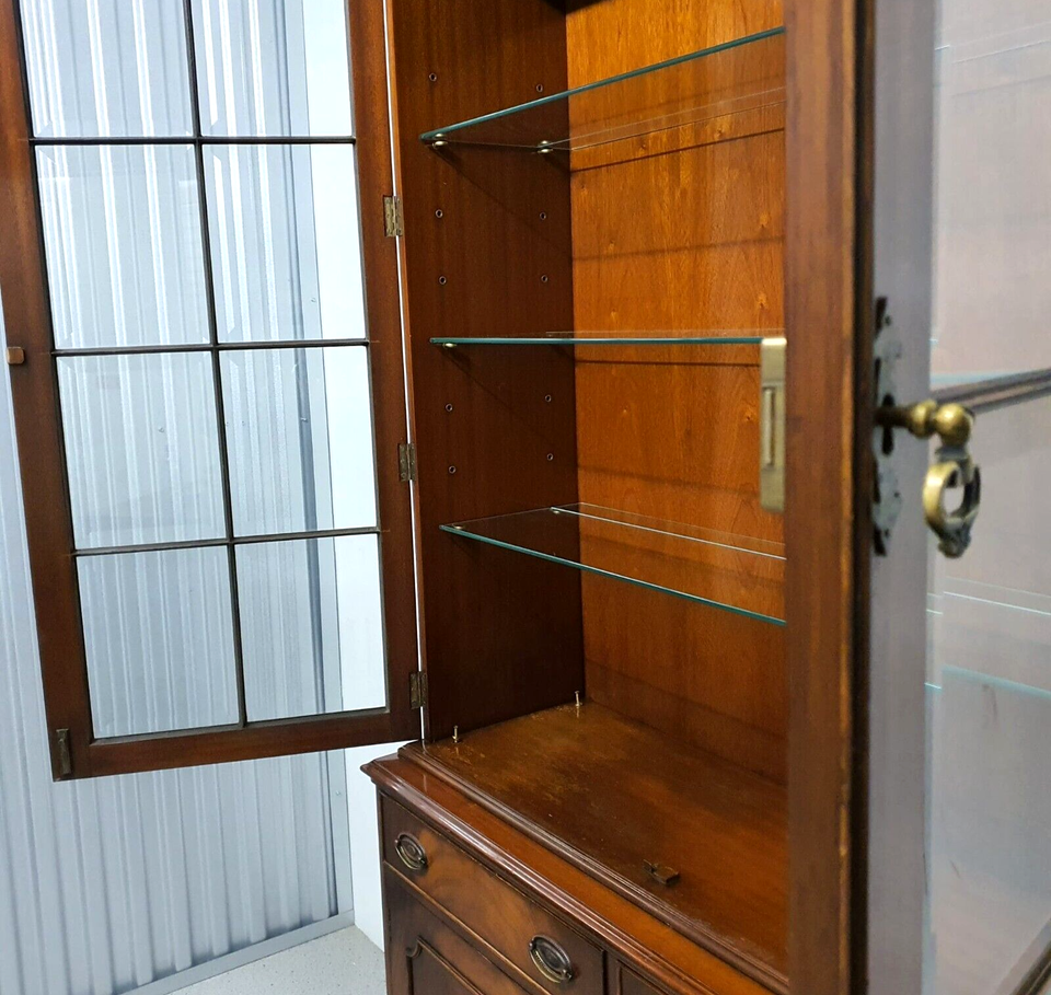 Reprodux Bevan Funnell Tall Display Cabinet / Secretaire Bookcase | eBay UK