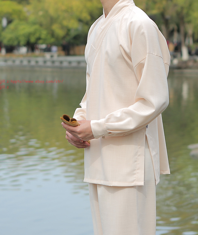 Linen Unisex Shaolin Wudang Taoist Robe Tai chi Uniform Martial arts ...