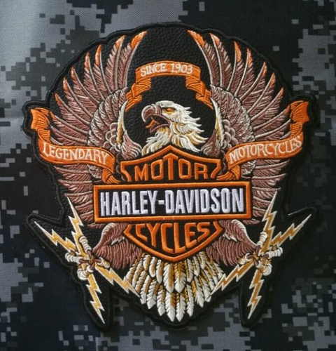 HARLEY DAVIDSON ROCKERS+ROCKERS PATCHES TO SEW ON MOTORCYCLE JACKETS ...