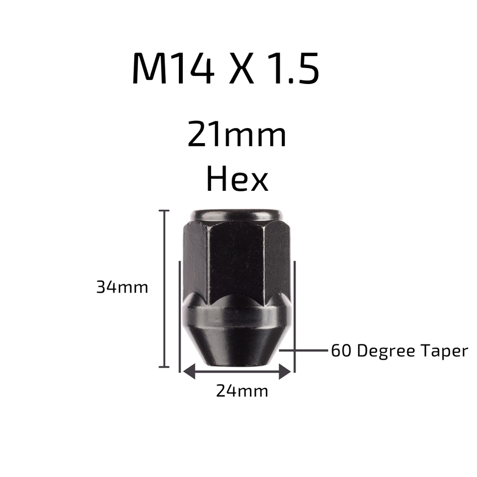 20 M14 x 1.5, 21mm Hex Alloy Wheel Nuts For Chrysler 300C, Galaxy, S ...