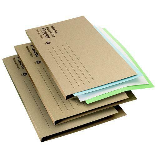 200 X Buff Square Cut Manilla Folders Document Economy 170gsm Foolscap ...