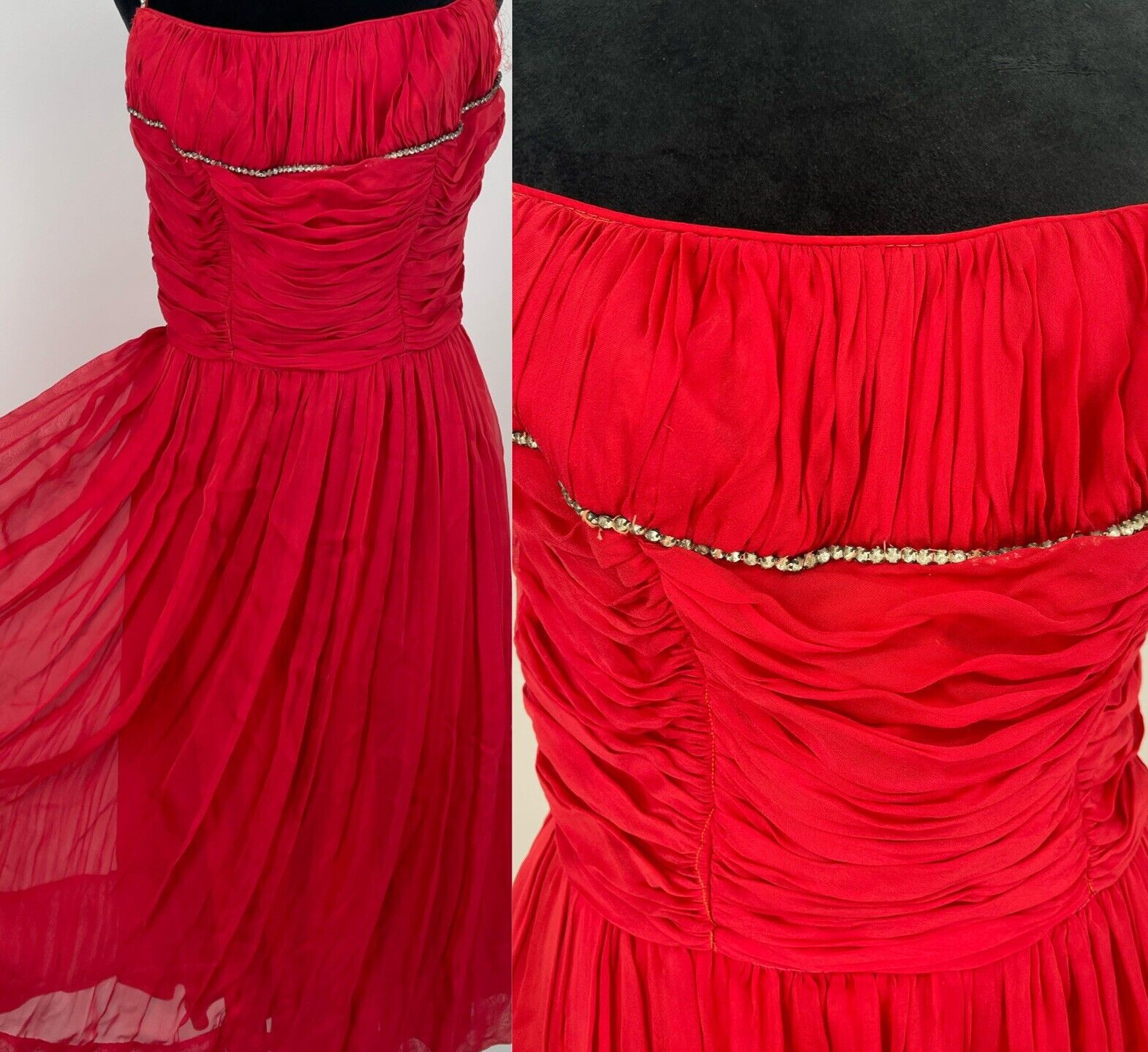 Vintage 1950's Era VLV Cherry Red Pinup Formal Cockta… - Gem