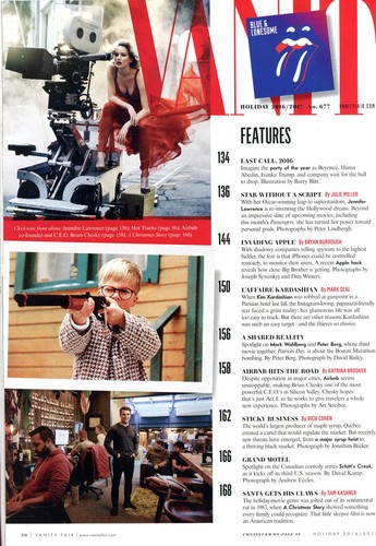 VANITY FAIR MAGAZINE=HOLIDAY 2016/17--JENNIFER LAWRENCE--RALPHIE ...