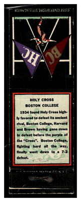 Vintage Holy Cross - Boston College football Matchbook | eBay