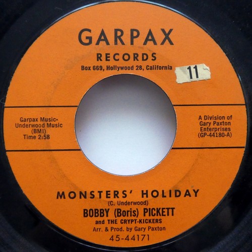 Bobby Boris Pickett & Crypt-Kickers 45 Monster Motion Garpax Neuheit ...