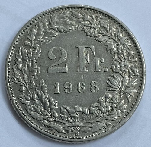 2 FR Franc Swiss Switzerland Helvetia Coin 1968 | eBay