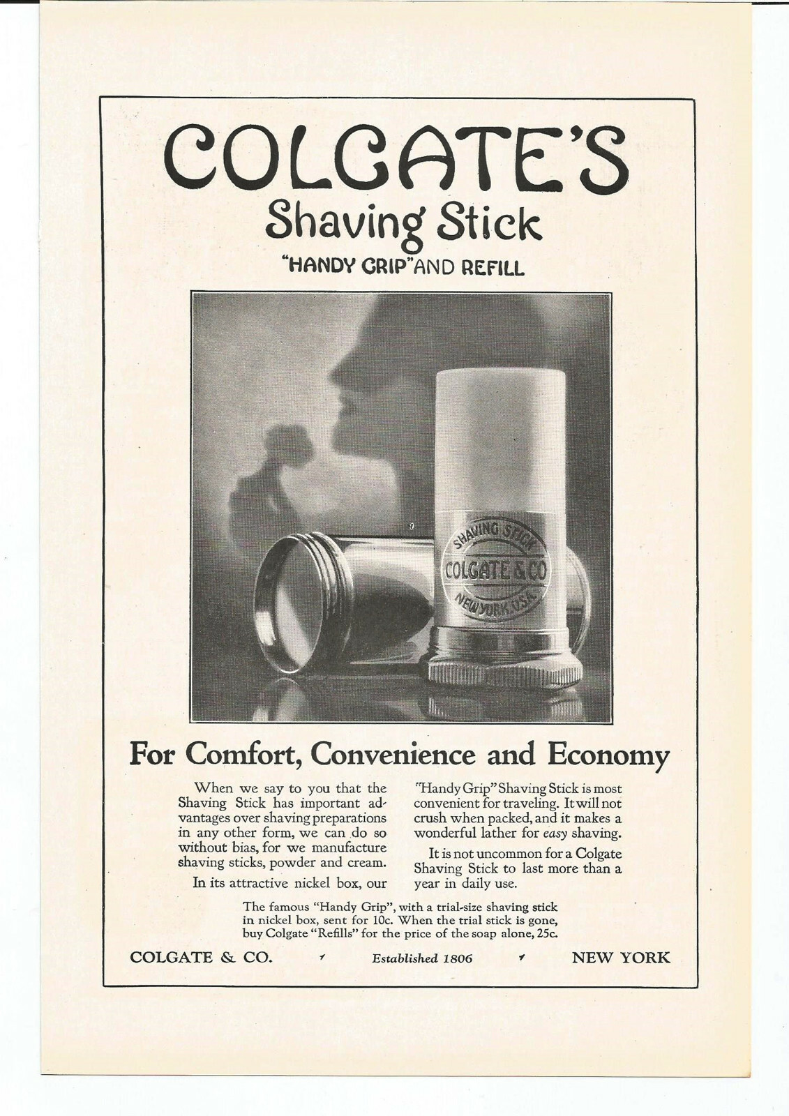 Vintage 1924 Colgate Shaving Stick Original Magazine Print Ad | eBay