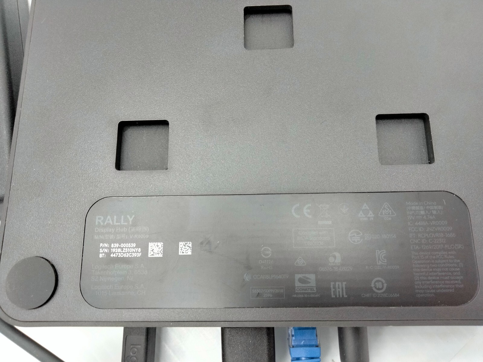 Logitech V-R0009 Rally Display Hub 839-000539 AC Adapter HDMI USB ...