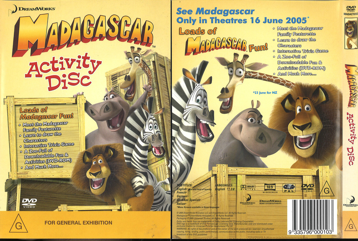 744 A NEW SEALED DVD Region 4 MADAGASCAR ACTIVITY DISC | eBay