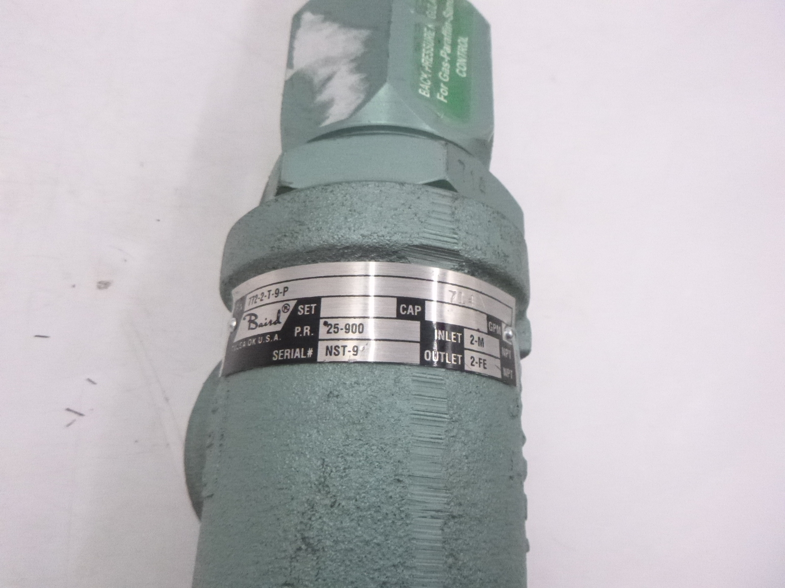 Baird Back Pressure Regulator 2" NPT 25-900PSI 772-2-T-9-P for sale ...