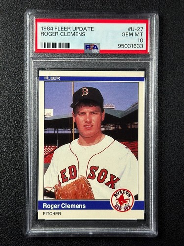 ROGER CLEMENS PSA 10 1984 FLEER UPDATE BASEBALL #U27 ROOKIE RC RED SOX ...