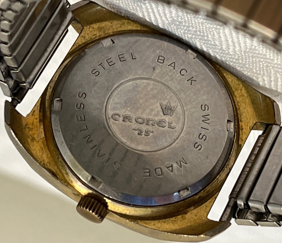 Vintage Cronel "25" Men's Mechanical Wristwatch Swiss Made With Date As ...