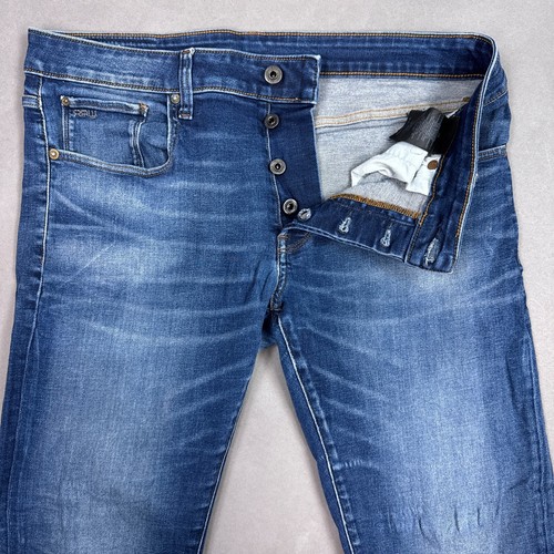 G Star Raw Jeans Men 33x30 Blue 3301 Washed Out Faded Distressed ...