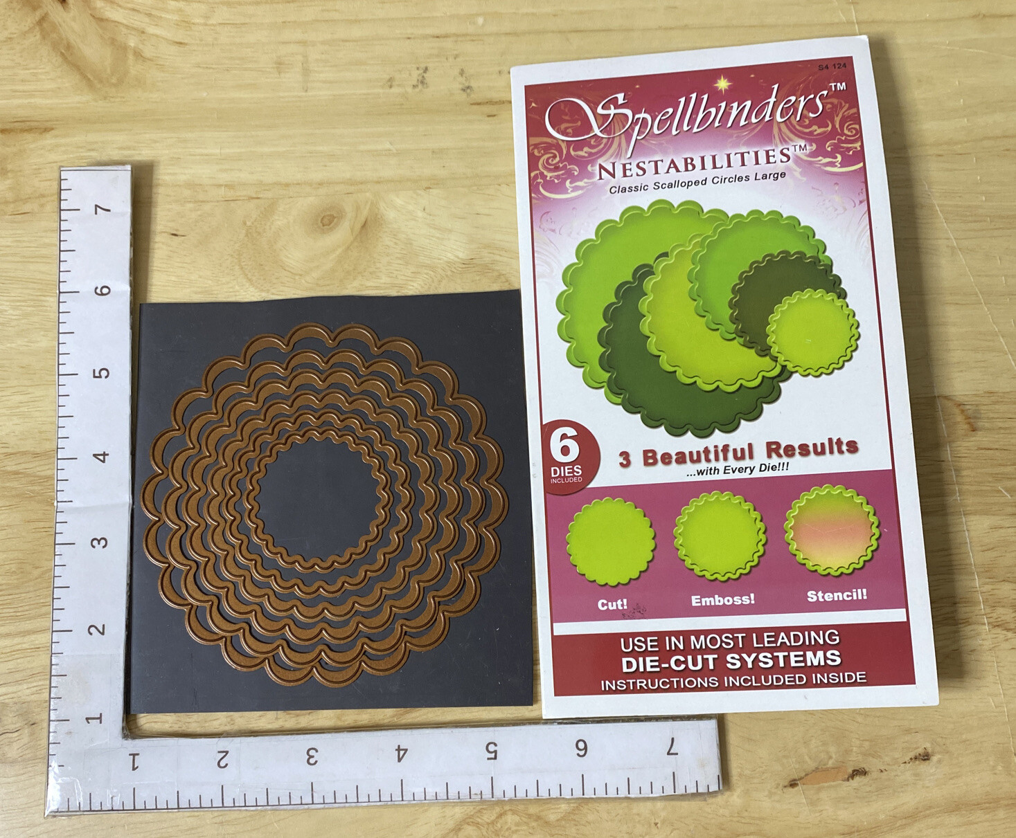 4 Spellbinders Nestabilities Die Cut Scallop Circle Frame Rectangle ...