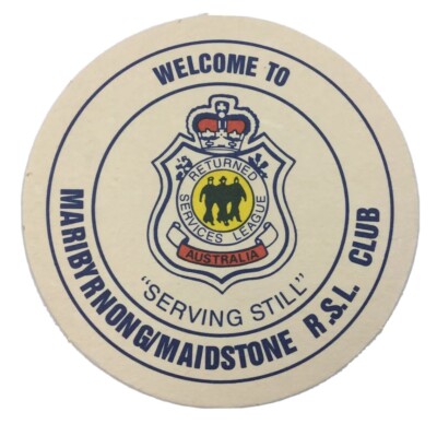 Maribyrnong / Maidstone RSL Club Coaster c1970s | eBay Australia
