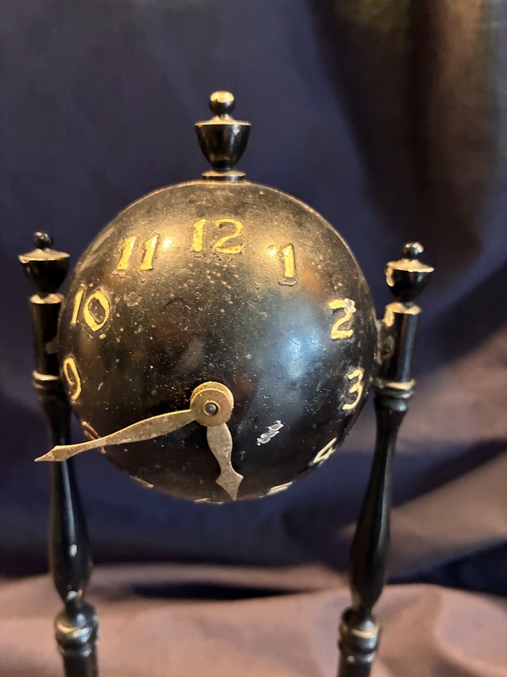 Antique 1939 World's Fair Nonworking Globe (Ball) Clock Black Art Deco ...