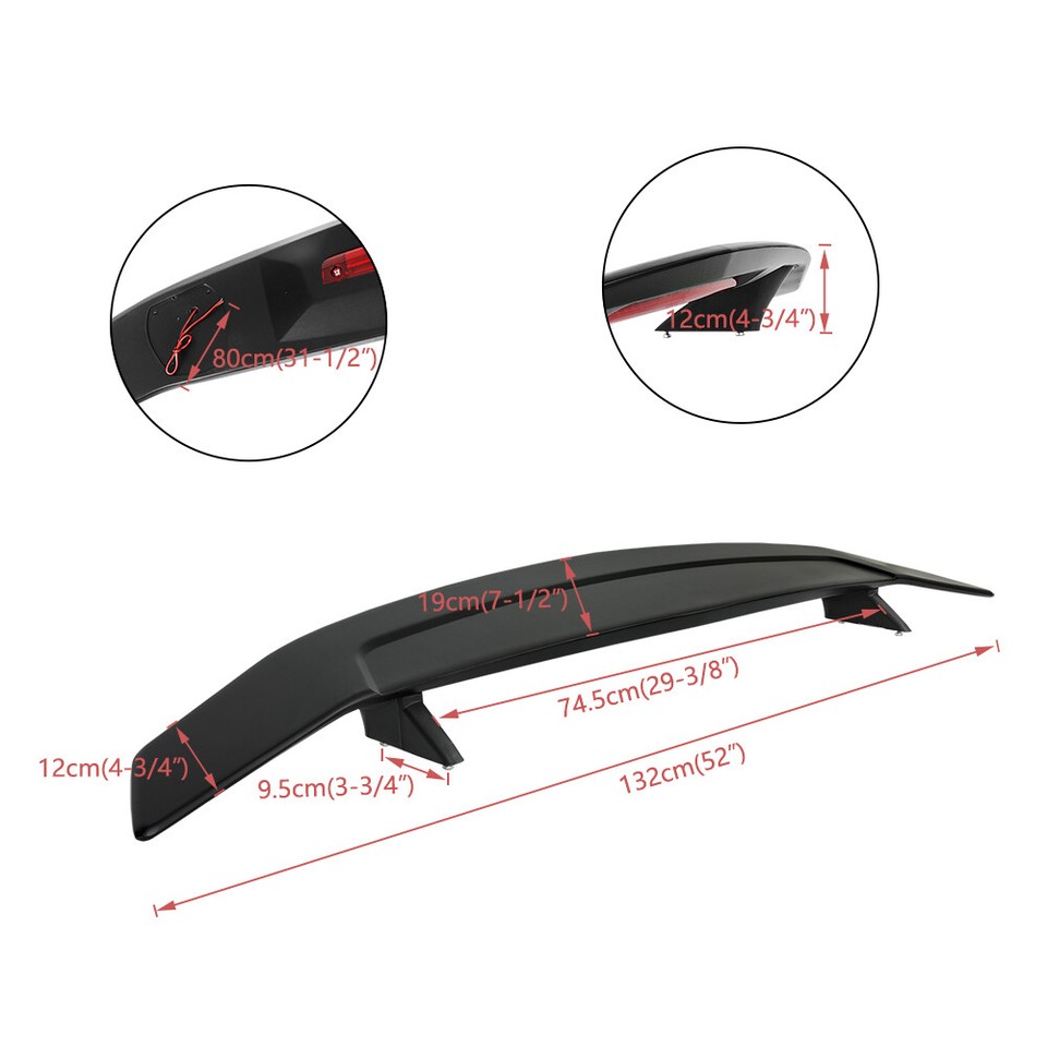 52" Rear Trunk Spoiler Racing Wing Matte Black w/ Light For Z3 Z4 E85 ...