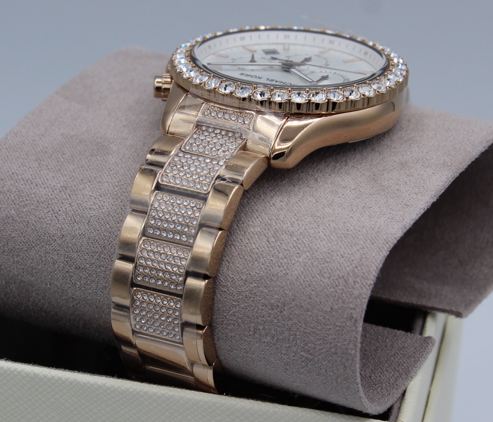 NEW AUTHENTIC MICHAEL KORS LAYTON ROSE GOLD CRYSTALS PAVE MK6791 WOMEN ...