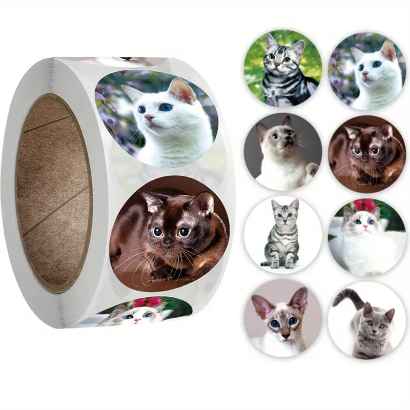 500pc Roll Teacher Reward Fun Motivation Cat Stickers - New | eBay
