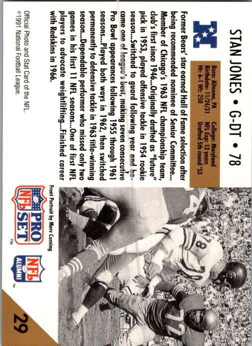 1991 Pro Set #29 Stan Jones | eBay