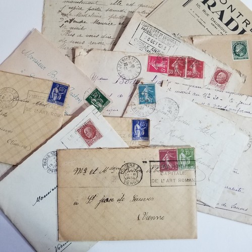Vintage FRENCH France Envelopes With Stamp Lot of 5 Junk Journal Mixed ...
