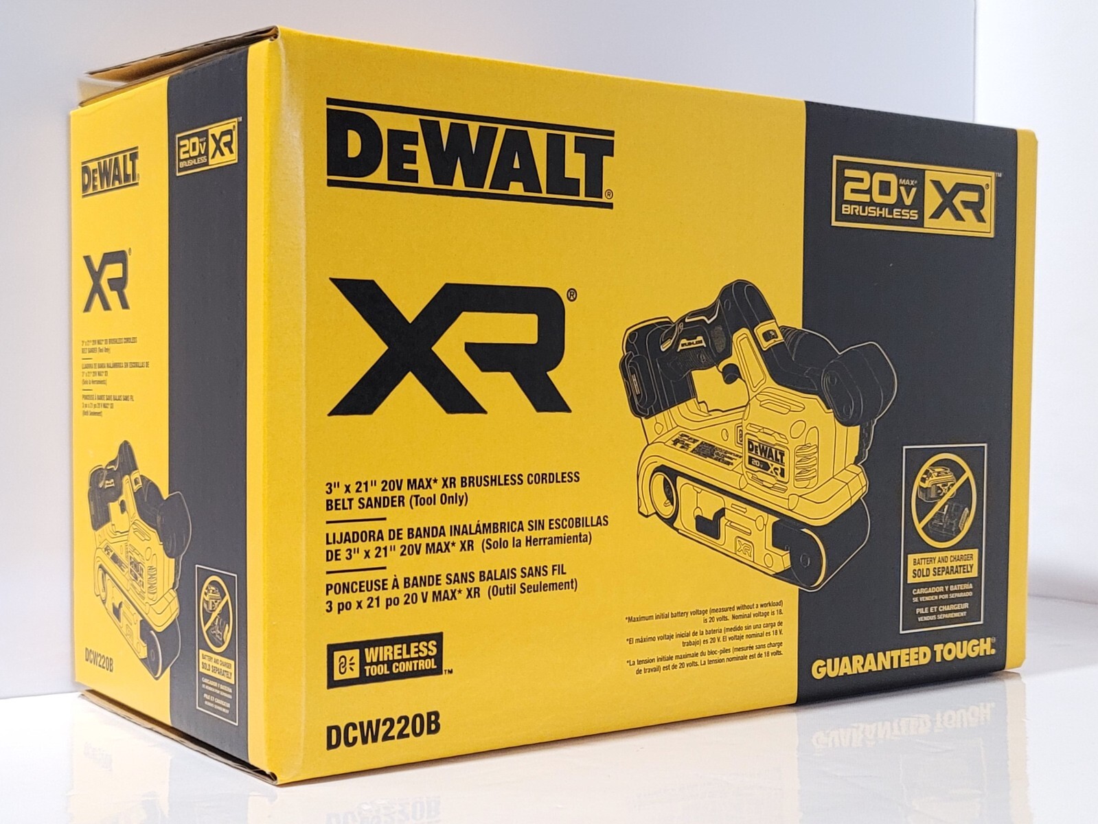 20V DeWALT DCW220B XR Brushless 3" X 21" Cordless Belt Sander BARE TOOL ...