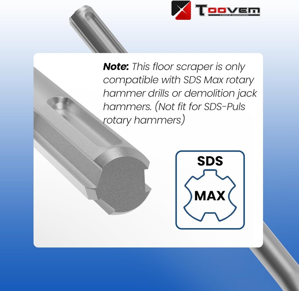 TOOVEM SDS Max Chisel 6 x 15 Inch Floor Scraper Thinset Removal ...