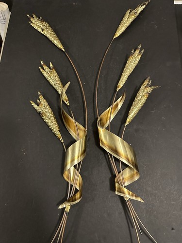 Vintage Home Interiors Metal Wheat Sheaf Set of 2 Wall Hanging Decor 32 ...