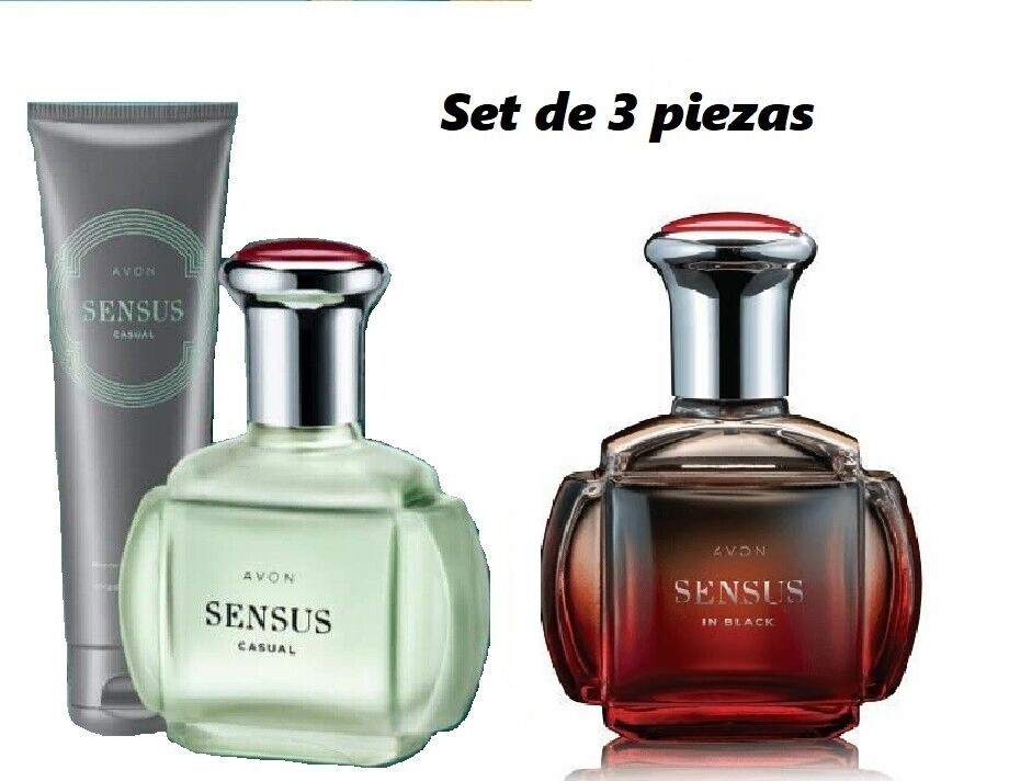 SENSUS COLONIA AVON CABALLERO SET 3 piezas 1 sensus casual 1 in black y ...