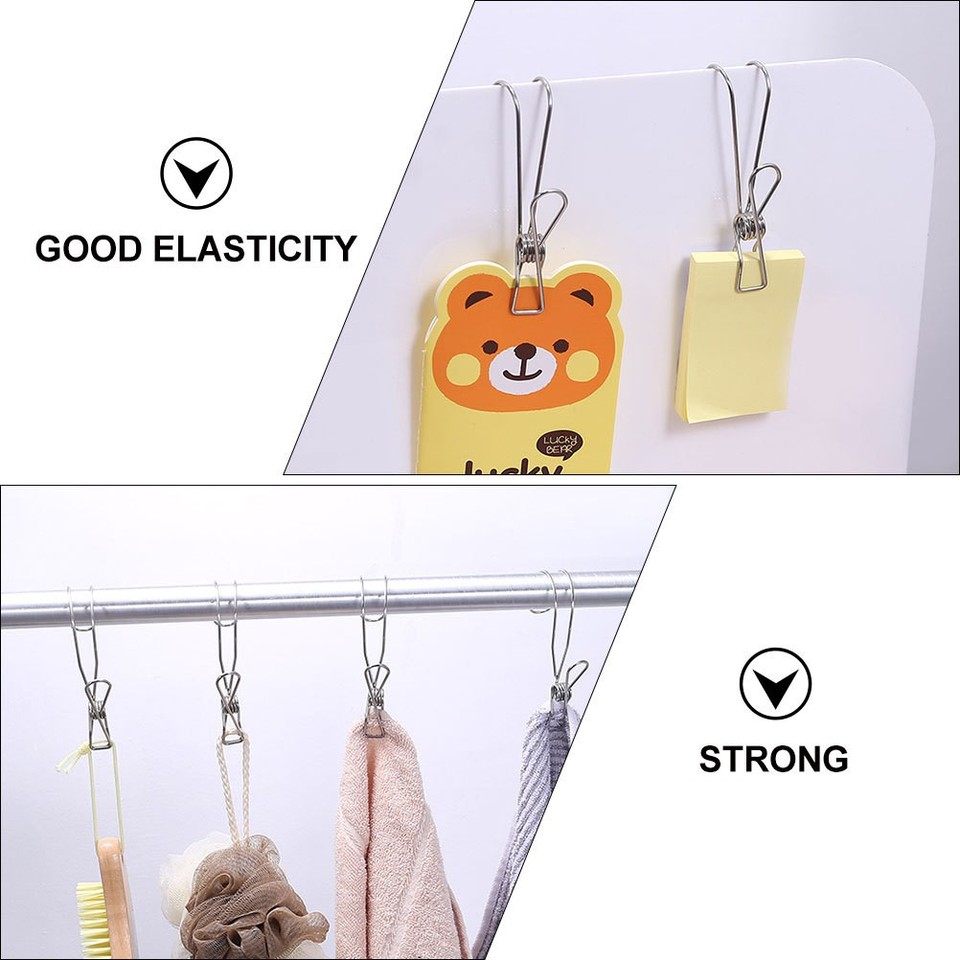 10 Pcs Stainless Steel Laundry Clips Clothes Clips Windproof Sock ...