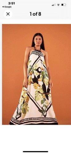Farm Rio Brazil Toucan Summer Print Dress Size large Viscose Maxi NWT ...